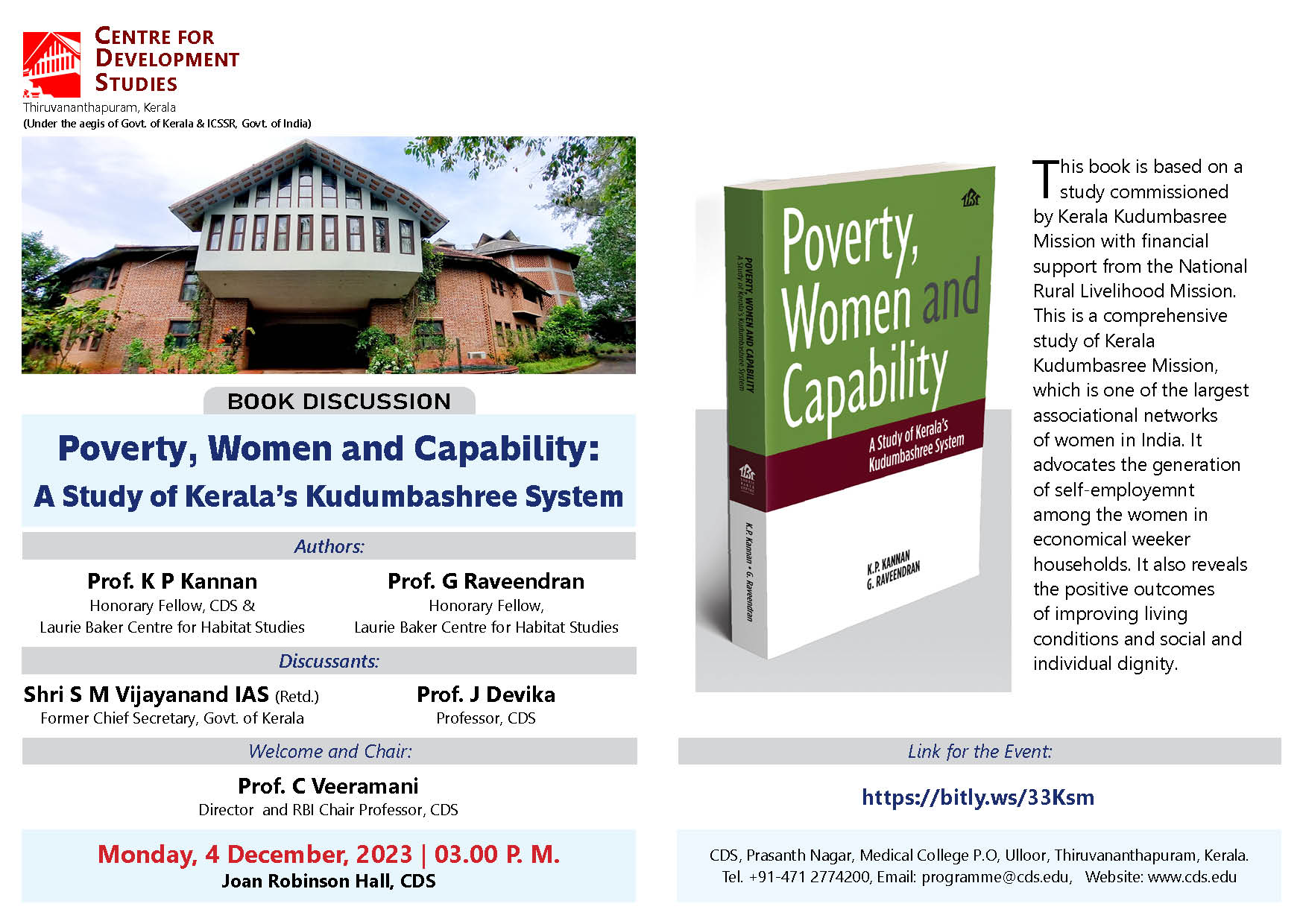 FlyerBookDiscussion-4Dec | Centre for Development Studies