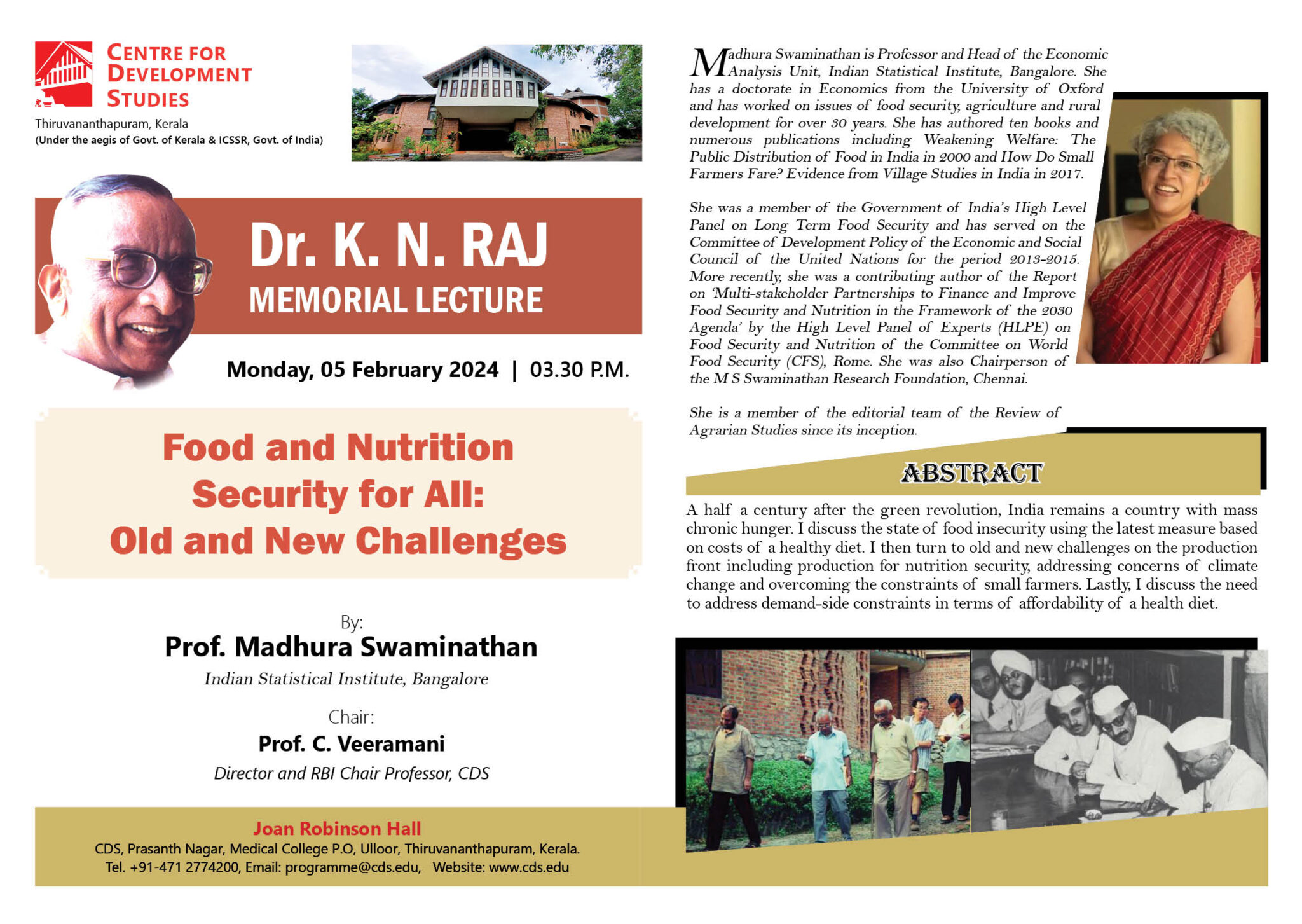 K N Raj Memorial Lecture 2024 | Centre for Development Studies